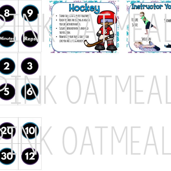 Winter Sports Stations - Exercise and Fitness - Pink Oatmeal Shop