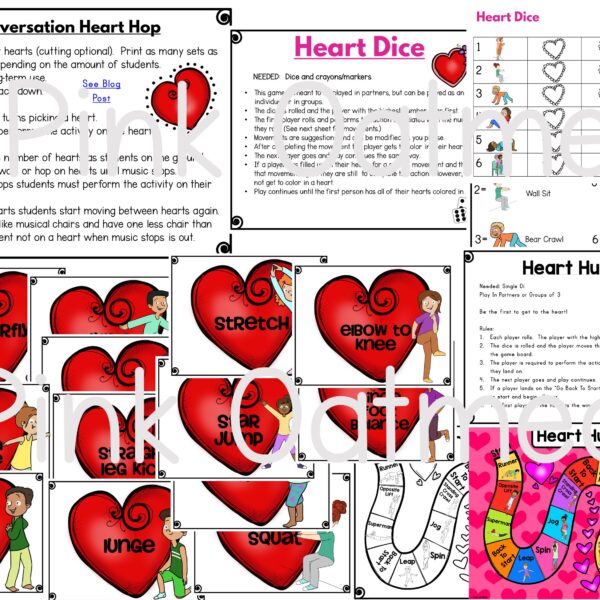 Valentine's Day Movement Games - Pink Oatmeal Shop