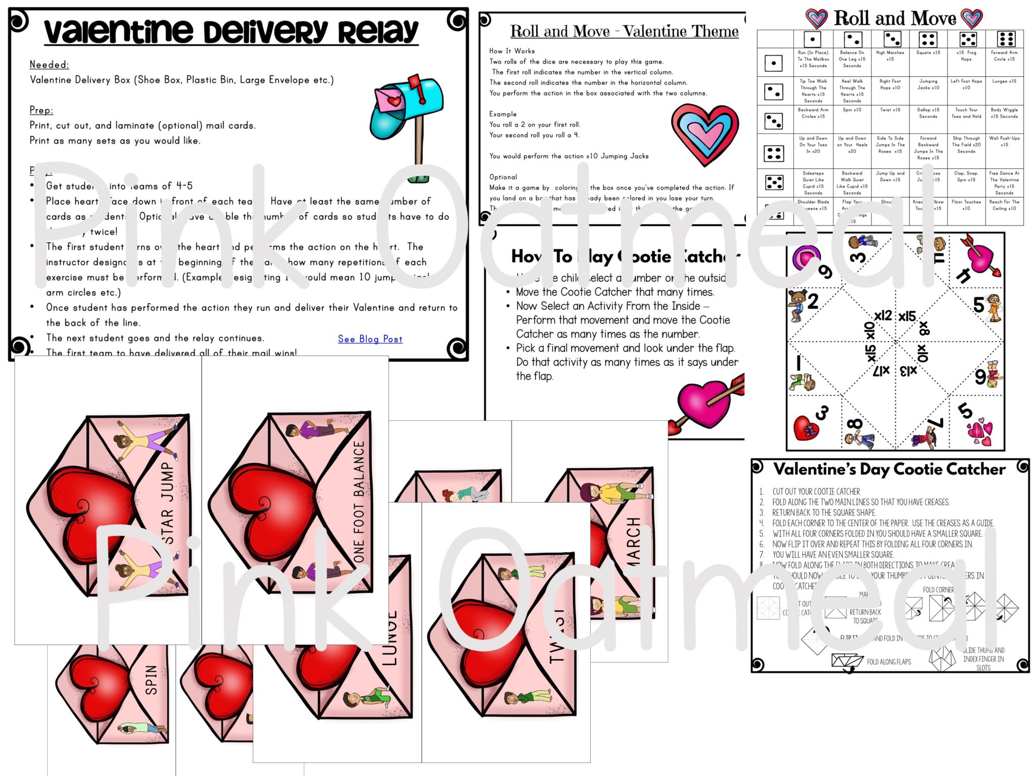 Valentine's Day Movement Games - Pink Oatmeal Shop