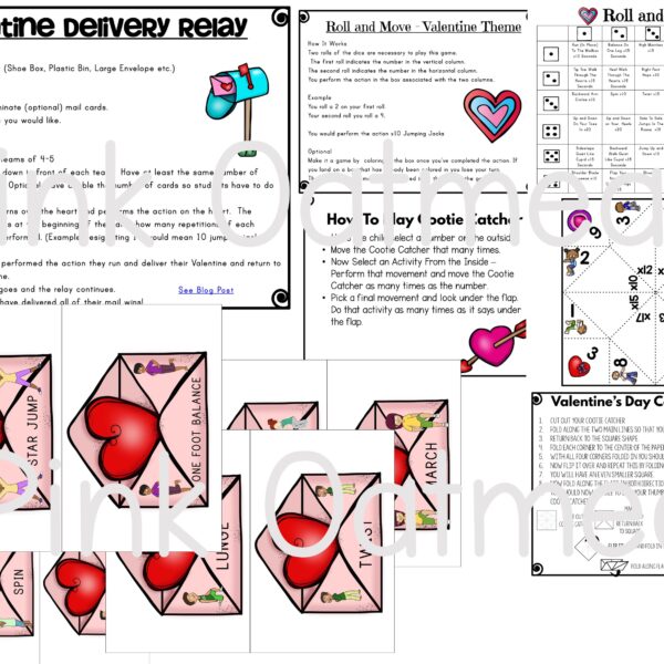 Valentine's Day Movement Games - Pink Oatmeal Shop