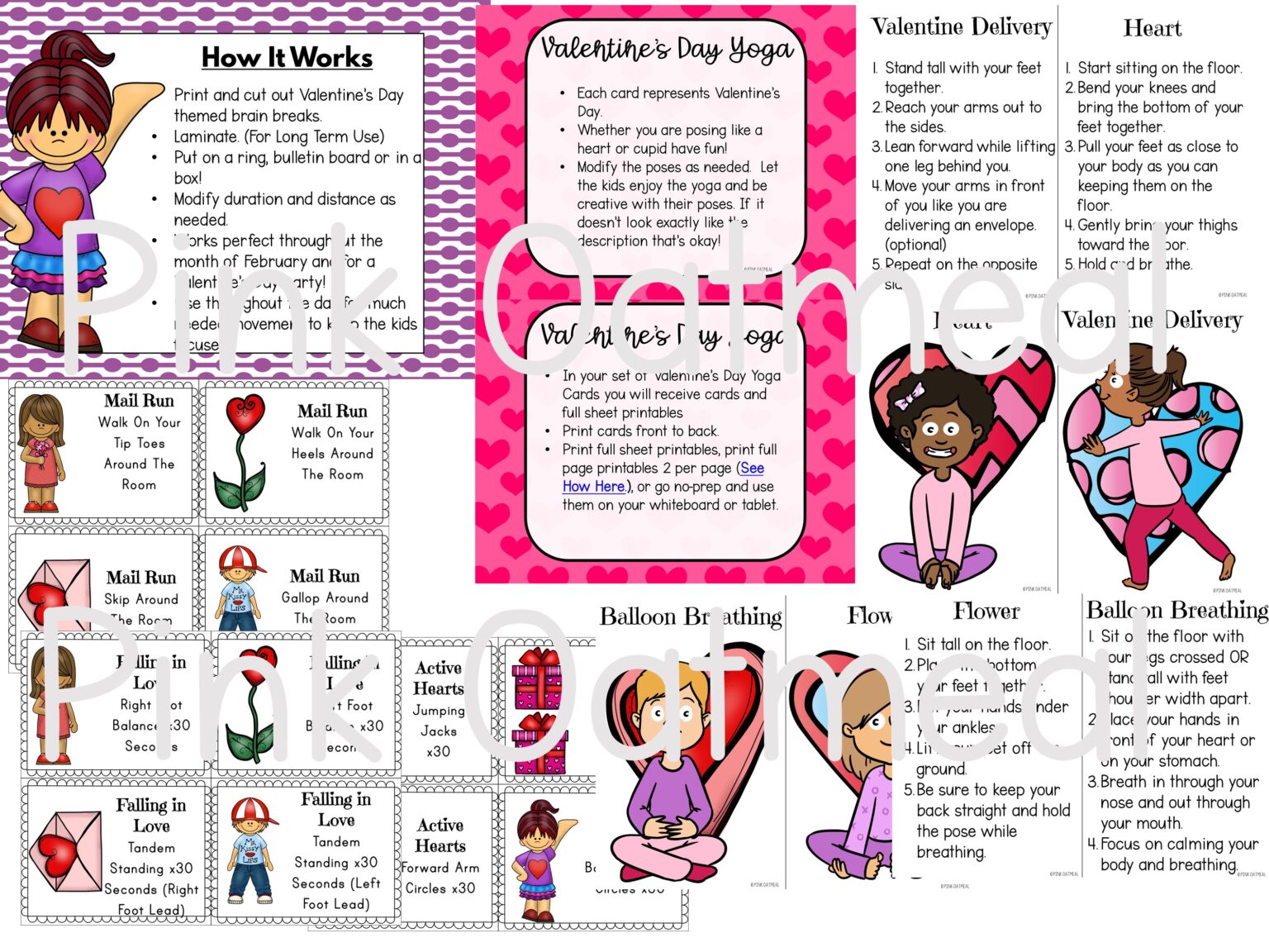 Valentine's Day Movement Games - Pink Oatmeal Shop