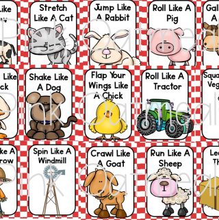 Farm Themed Movement Cards and Printables - Pink Oatmeal Shop