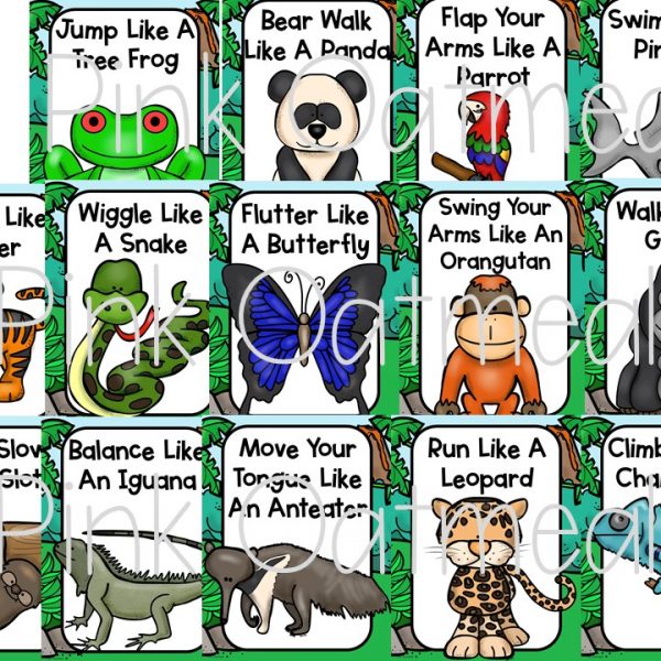 Rainforest Movement Cards and Printables - Pink Oatmeal Shop