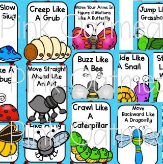 Insect, Bugs, and Creepy Crawlers Movement Cards - Pink Oatmeal Shop