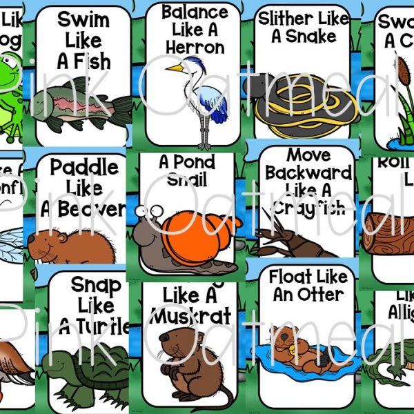 Wetland Movement Cards and Printables - Pink Oatmeal Shop