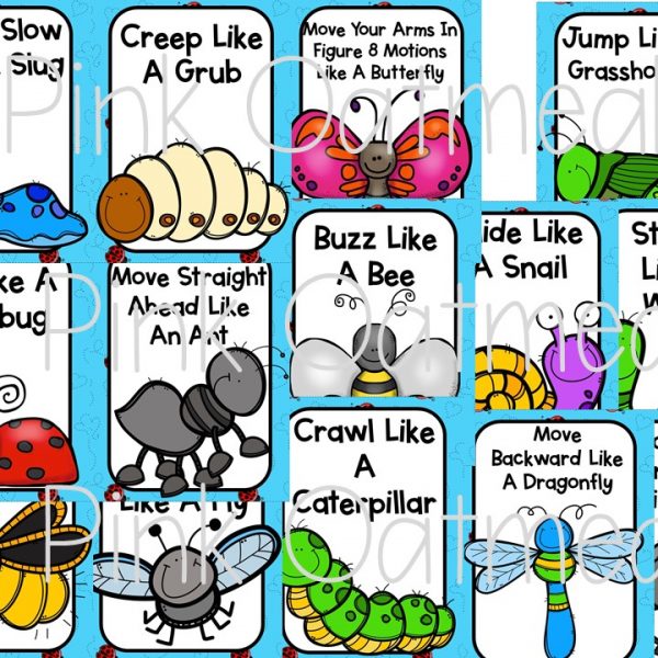 Insect, Bugs, and Creepy Crawlers Movement Cards - Pink Oatmeal Shop