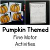 Pumpkin Themed Fine Motor Activities - Pink Oatmeal Shop
