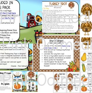 Thanksgiving Themed Movement Games - Pink Oatmeal Shop