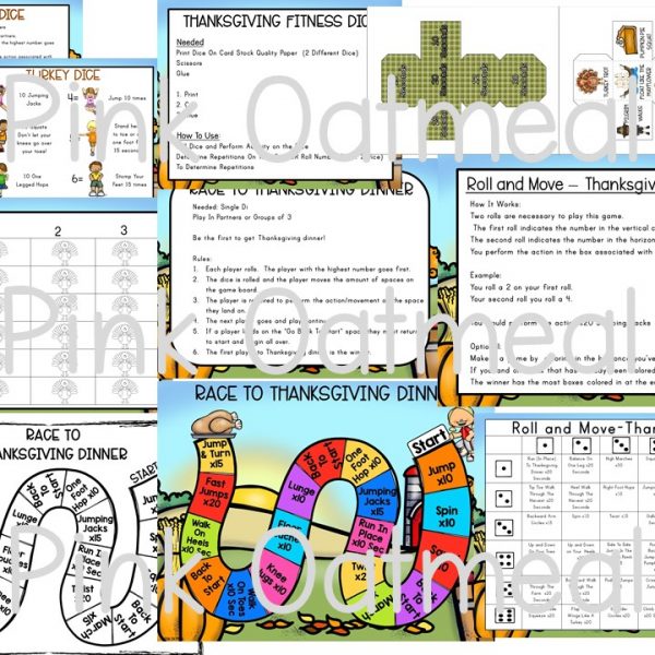 Thanksgiving Themed Movement Games - Pink Oatmeal Shop