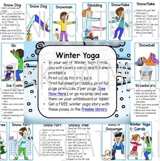 Winter Yoga - Clip Art Kids - Pink Oatmeal Shop