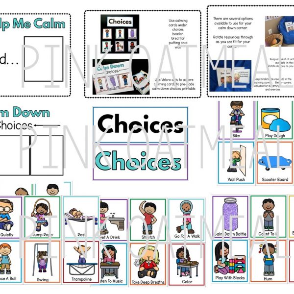 Calm Down Corner Resource Pack - Pink Oatmeal Shop