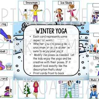 Winter Yoga - Clip Art Kids - Pink Oatmeal Shop