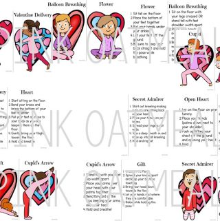 Valentine's Day Yoga - Clip Art Kids - Pink Oatmeal Shop
