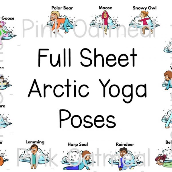 Arctic Animal Yoga - Clip Art Kids - Pink Oatmeal Shop