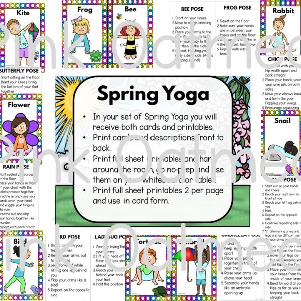 Spring Yoga Cards for Kids - Pink Oatmeal Shop