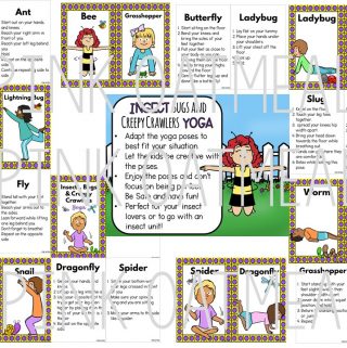 Insect, Bugs, and Creepy Crawlers Yoga - Clip Art Kids - Pink Oatmeal Shop