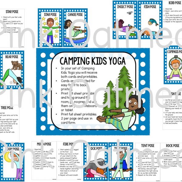 Camping Yoga - Clip Art Kids - Pink Oatmeal Shop
