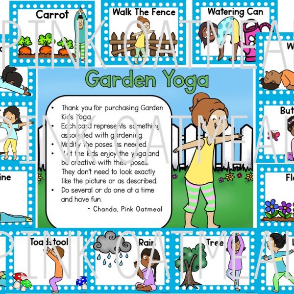 Garden Yoga - Clip Art Kids - Pink Oatmeal Shop