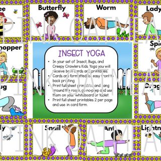 Insect, Bugs, and Creepy Crawlers Yoga - Clip Art Kids - Pink Oatmeal Shop