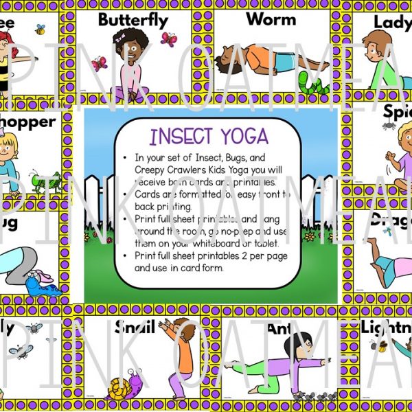 Insect, Bugs, and Creepy Crawlers Yoga - Clip Art Kids - Pink Oatmeal Shop