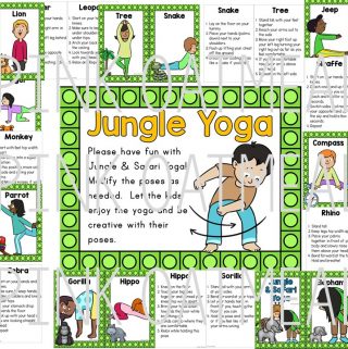 Jungle and Safari Yoga - Clip Art Kids - Pink Oatmeal Shop