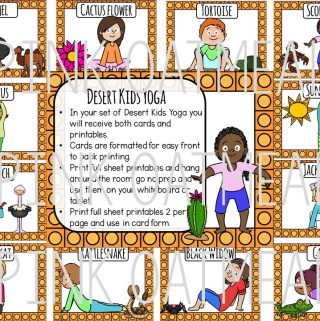 Desert Themed Yoga - Clip Art Kids - Pink Oatmeal Shop