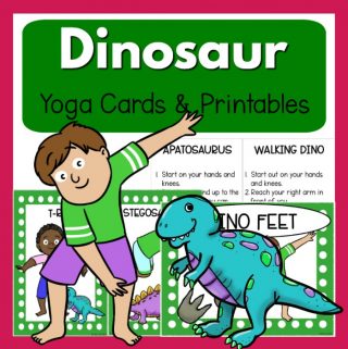 Dinosaur Yoga -Clip Art Kids - Pink Oatmeal Shop