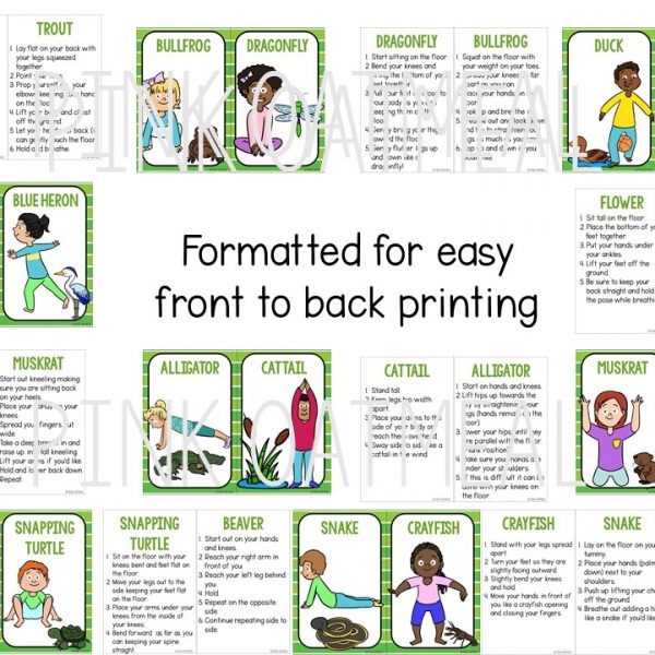 Wetland Yoga - Clip Art Kids - Pink Oatmeal Shop