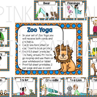 Zoo Yoga - Clip Art Kids - Pink Oatmeal Shop