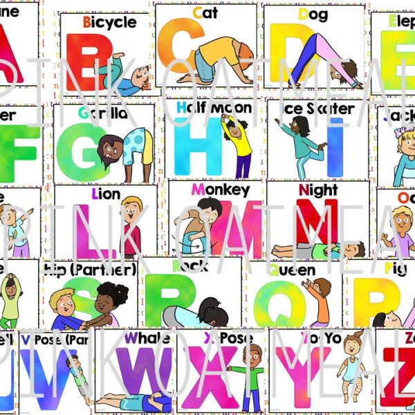Alphabet Yoga - Clip Art Kids - Pink Oatmeal Shop