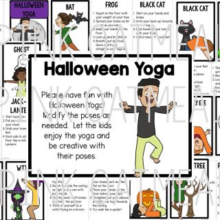 Halloween Yoga - Clip Art Kids - Pink Oatmeal Shop