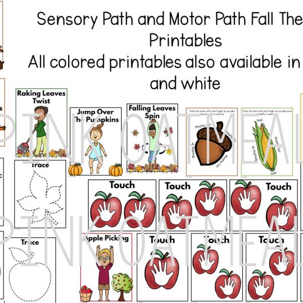 Fall Themed Sensory Path and Motor Path Printables - Pink Oatmeal Shop
