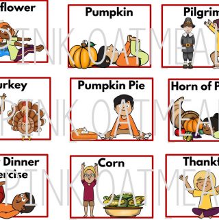 Thanksgiving Yoga and Printables - Clip Art Kids - Pink Oatmeal Shop
