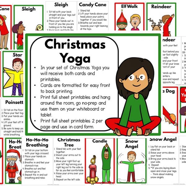 Christmas Yoga and Printables - Clip Art Kids - Pink Oatmeal Shop