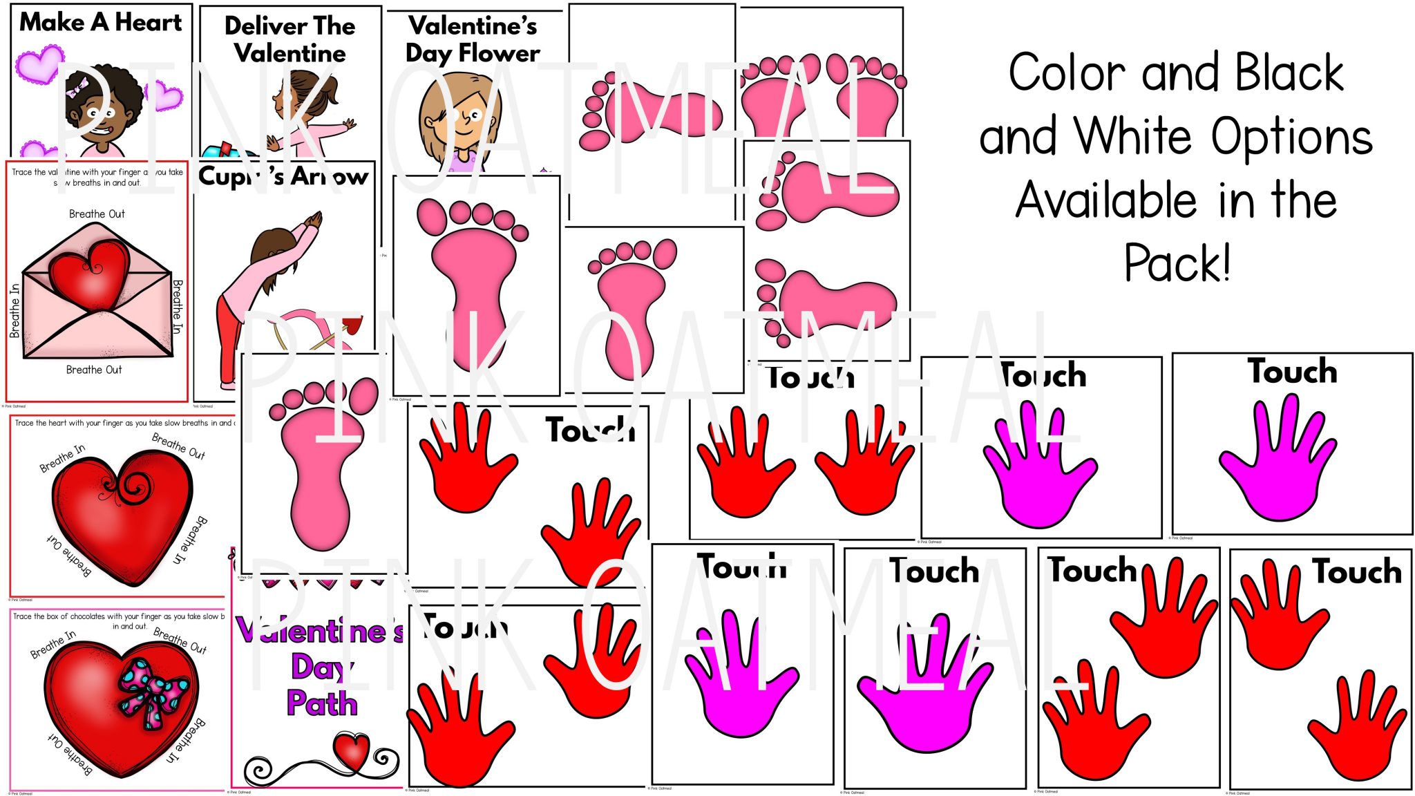 Valentine's Day Themed Sensory Path and Motor Path Printables - Pink ...