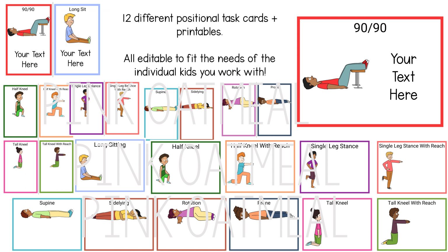 Positions Editable Task Cards - Pink Oatmeal Shop