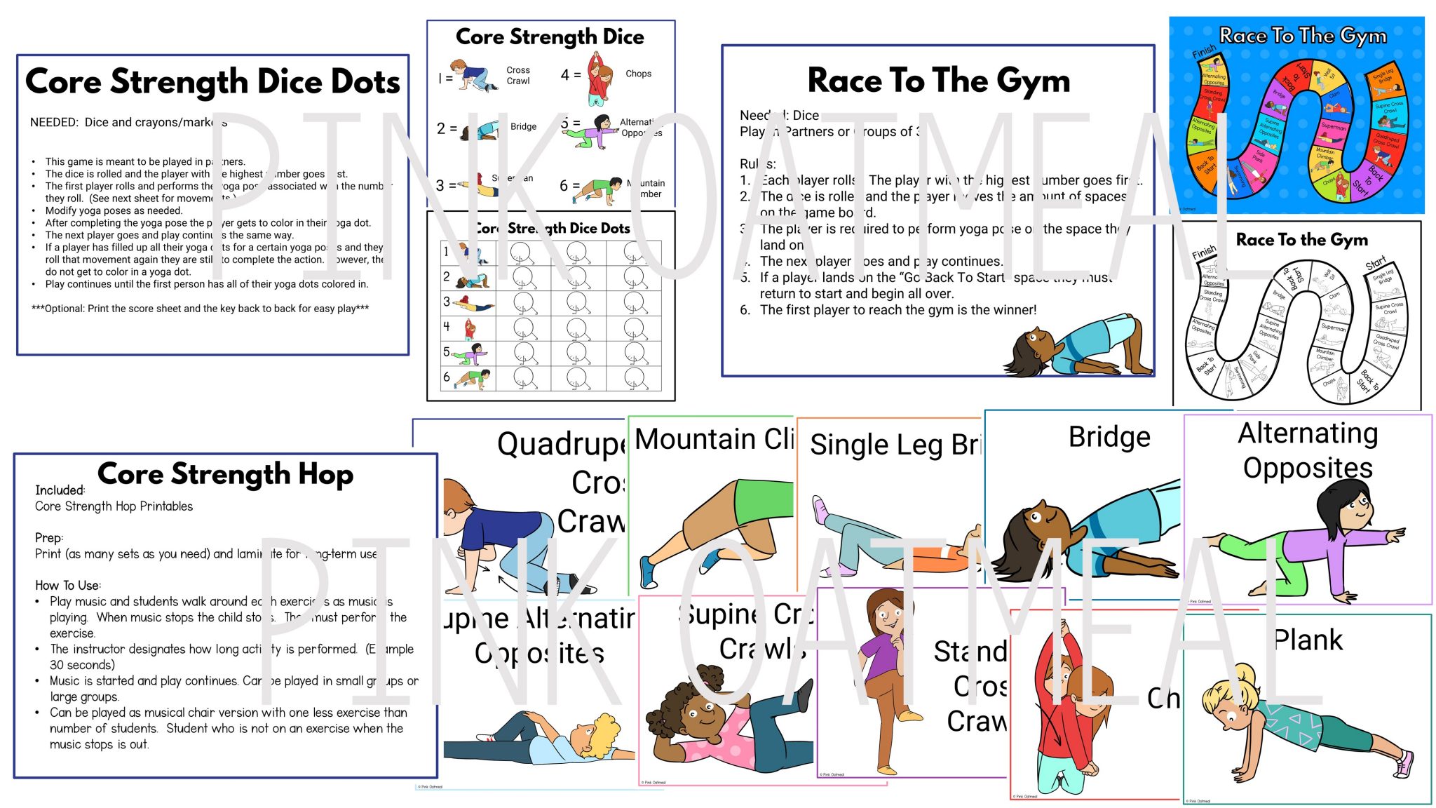 Core Strength Games - Pink Oatmeal Shop