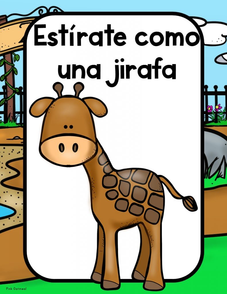 Zoo Movement Cards and Printables - SPANISH - Pink Oatmeal Shop