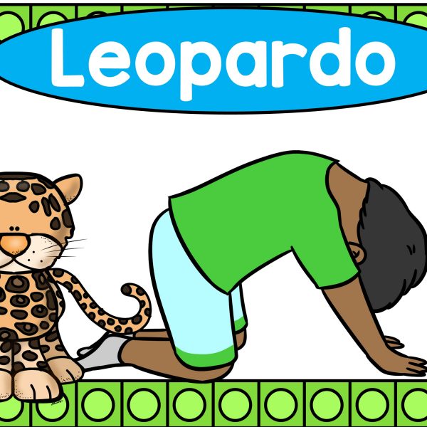 Jungle and Safari Yoga Clip Art Kids - Spanish - Pink Oatmeal Shop