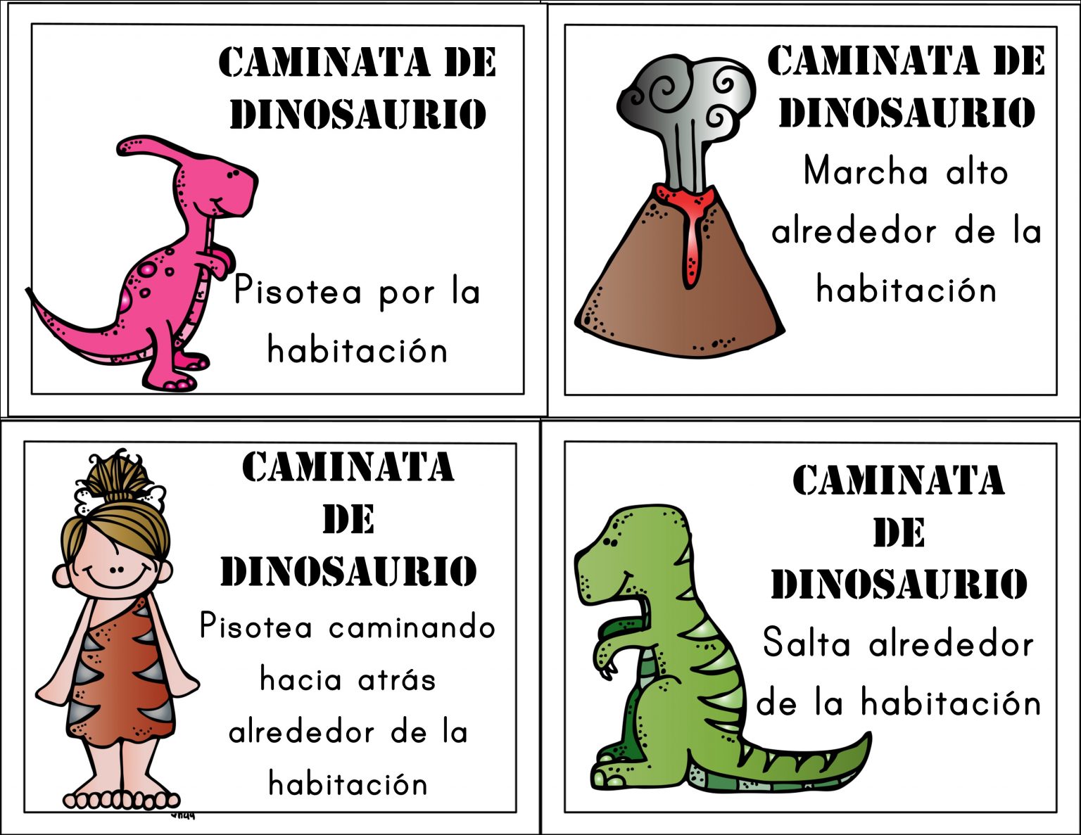 Dinosaur Themed Brain Breaks - Spanish - Pink Oatmeal Shop