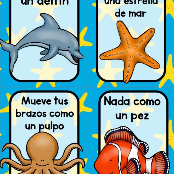 Ocean Movement Cards - Spanish - Pink Oatmeal Shop