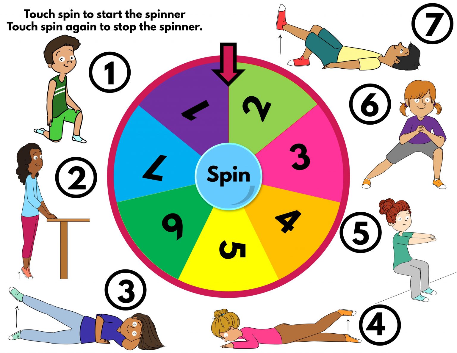 Strength Exercise Spinners Digital Game - Pink Oatmeal Shop