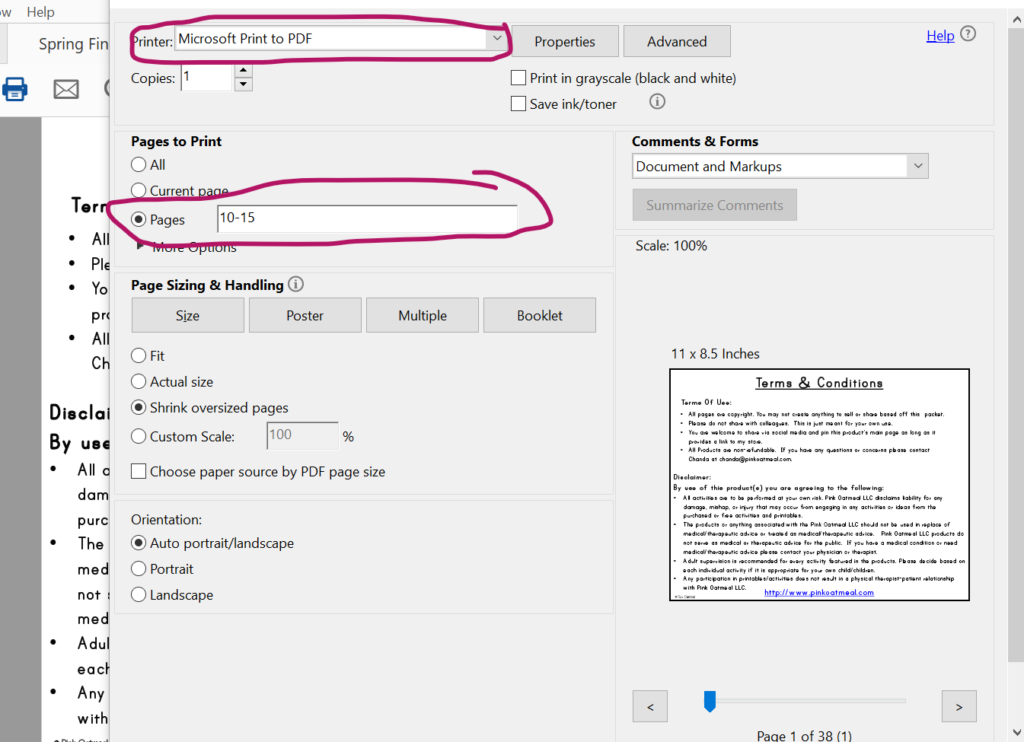 Turning PDF Files Digital Or Choosing Select Pages Pink Oatmeal Shop