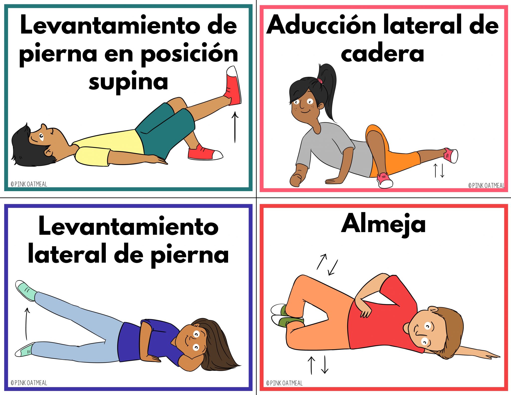 Lower Extremity Strengthening Cards and Printables For Kids - Spanish ...