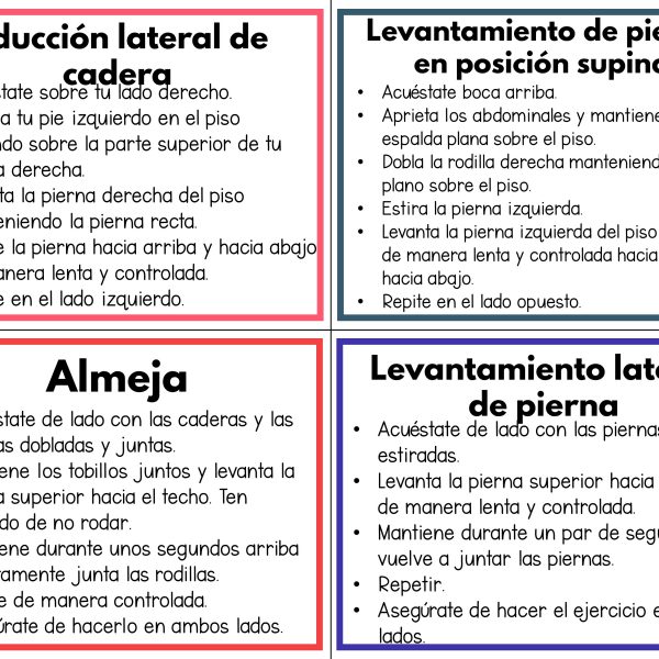 Lower Extremity Strengthening Cards and Printables For Kids - Spanish ...