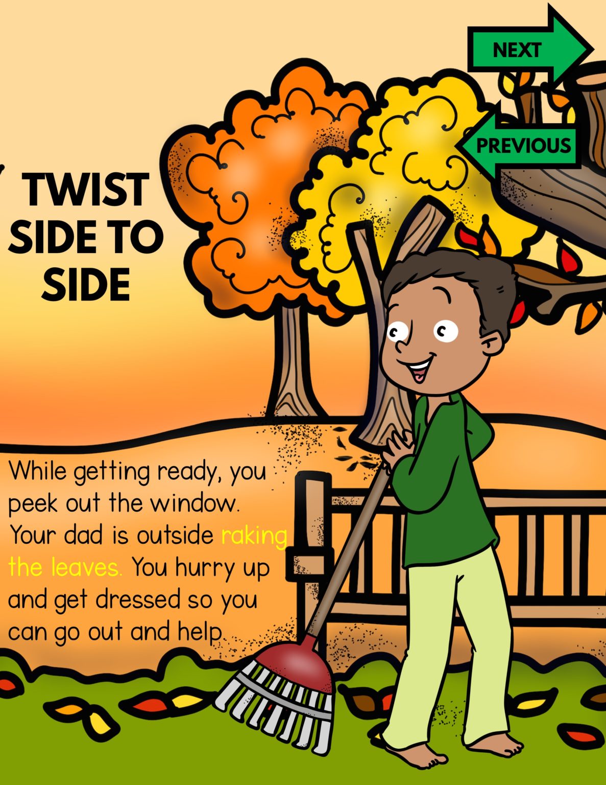 Fall Themed Movement Story - Pink Oatmeal Shop