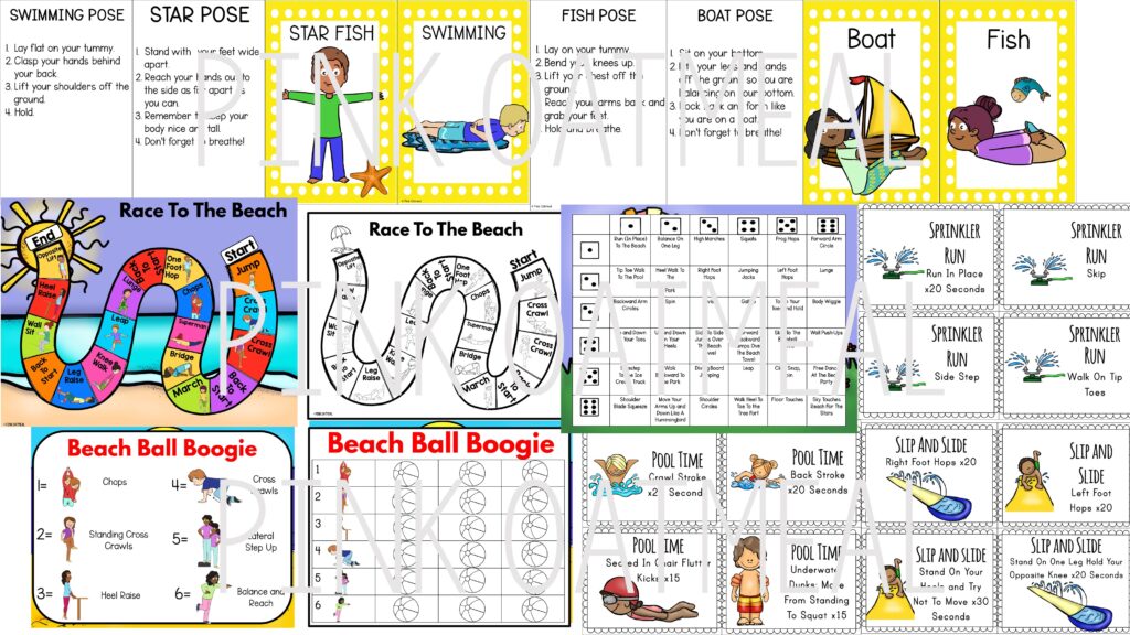 Summer Themed Movement Games - Pink Oatmeal Shop