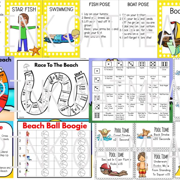 Summer Themed Movement Games - Pink Oatmeal Shop