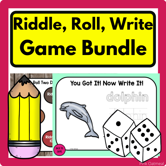 Riddle Roll Write Game Bundle Pink Oatmeal Shop