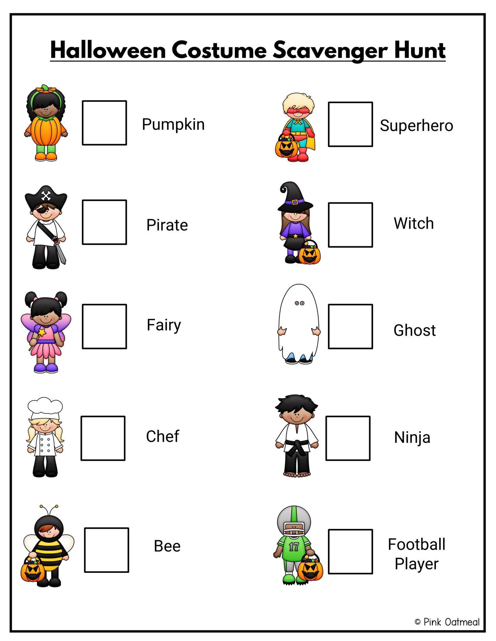 Halloween Themed Scavenger Hunts - Pink Oatmeal Shop